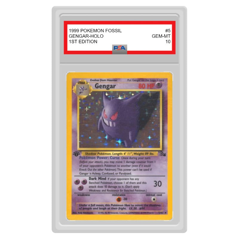 Pokemon - Fossil - Gengar (1st Edition) - 5/62 (Graded Card)