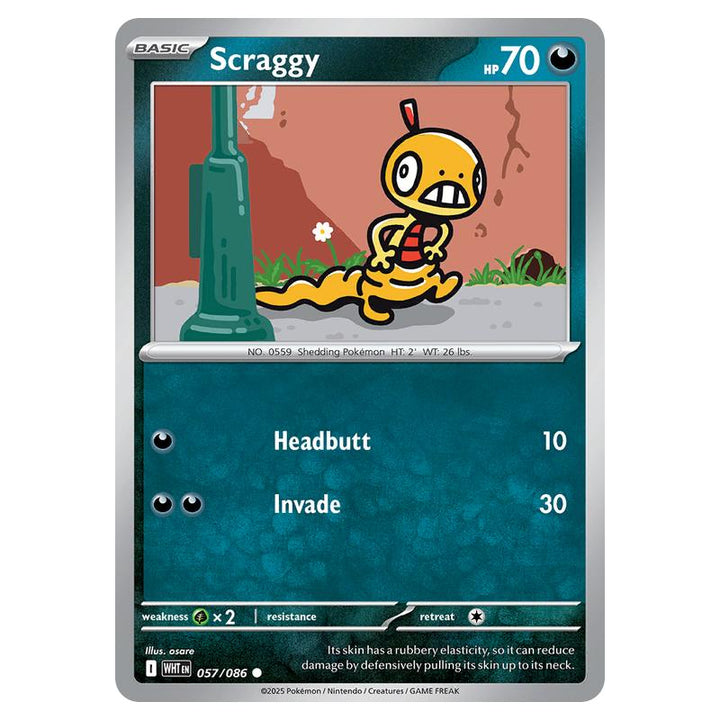 Pokemon - Scarlet & Violet - White Flare - Scraggy (Reverse Holo Pokeb