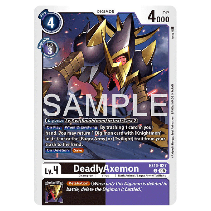 Digimon Card Game - EX-10: Extra Booster Sinister Order - DeadlyAxemon