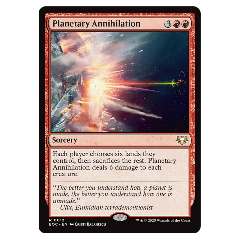 Magic The Gathering - Edge of Eternities - Commander - Planetary Annih