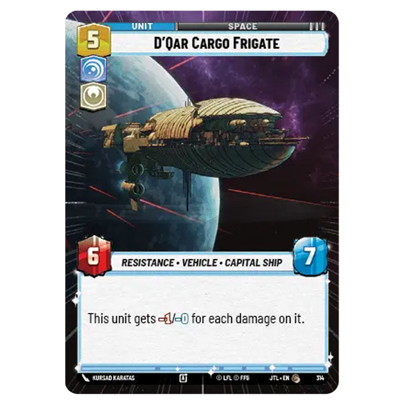 Star Wars Unlimited - Jump to Lightspeed - D'Qar Cargo Frigate (Common