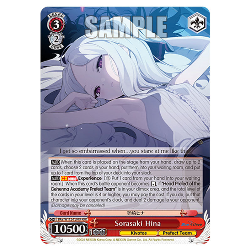 Weiss Schwarz - Blue Archive - Sorasaki Hina (RRR) BAV/W112-TE07RRR