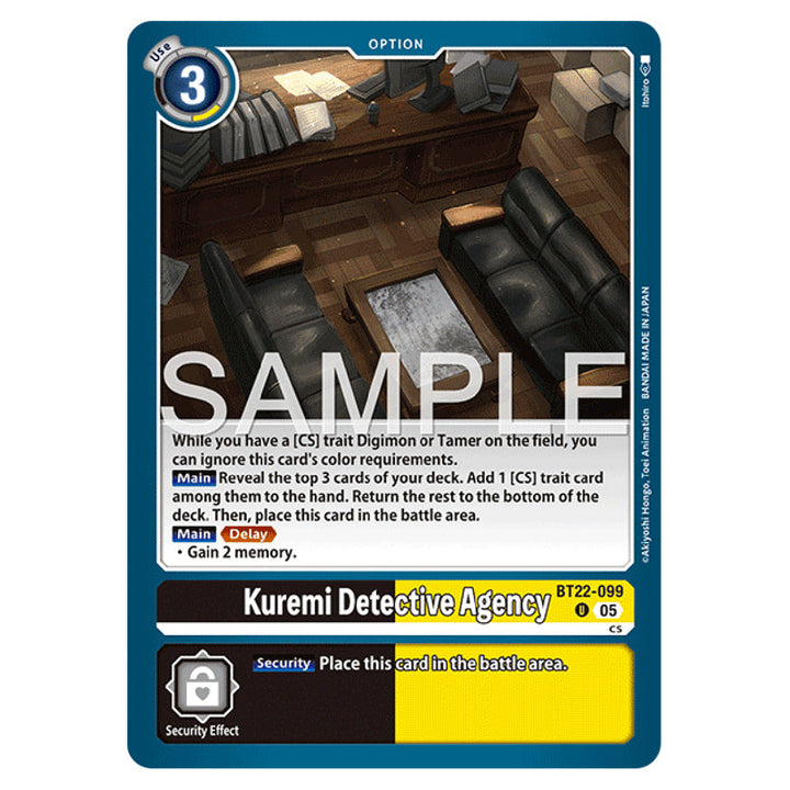 Digimon Card Game - Cyber Eden - Kuremi Detective Agency - (U) - BT22-