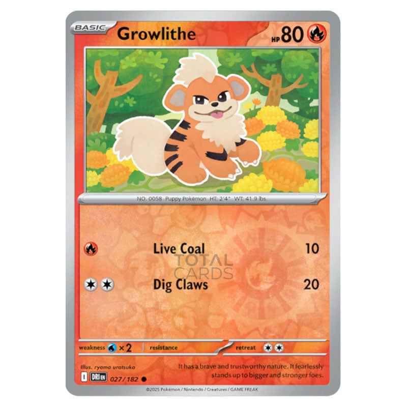 Pokemon - Scarlet & Violet - Destined Rivals - Growlithe - 027/182